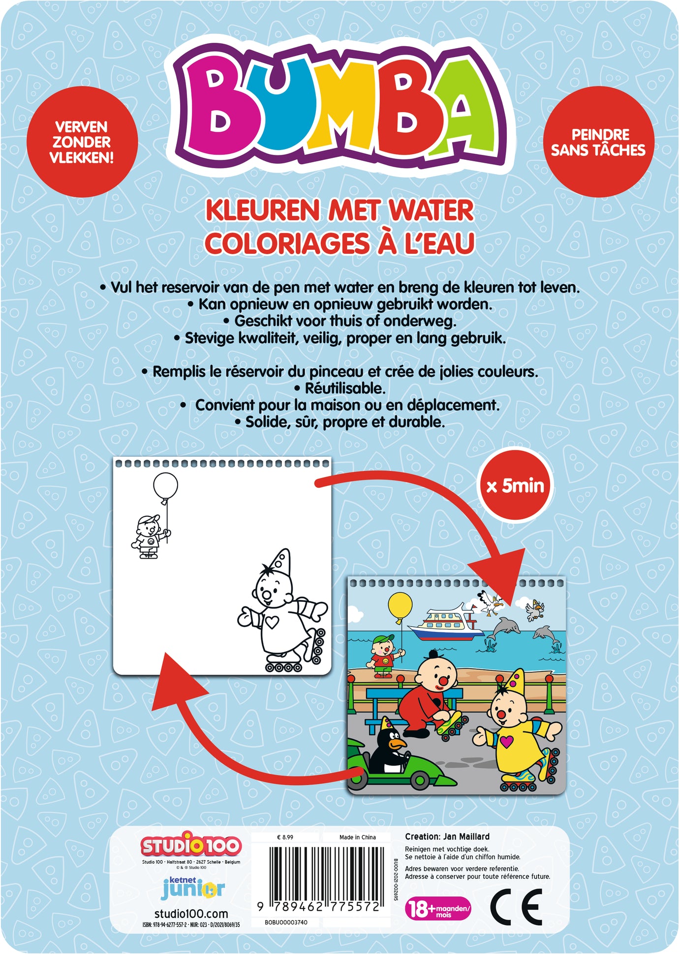 Bumba Kleurboek "Kleuren met water" – Studio 100 Webshop